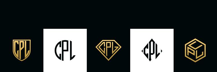 Initial letters dmg logo designs bundle Royalty Free Vector