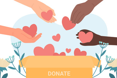 Donation and charity banner concept Royalty Free Vector