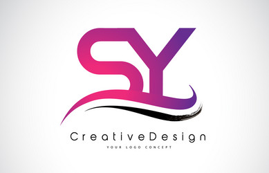 Red and black sy s y letter logo design creative Vector Image