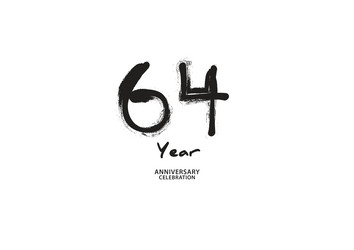 64 year anniversary celebration logotype Vector Image