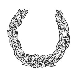 Laurel wreath one line drawing Royalty Free Vector Image