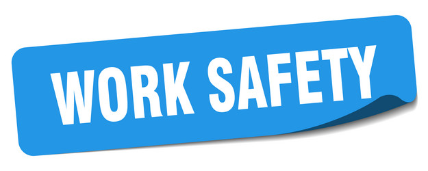 Work safety sticker work safety label Royalty Free Vector