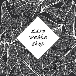 Zero waste shop logo black text calligraphy Vector Image