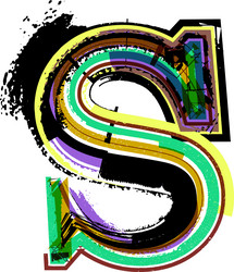 Art sketched fonts uppercase symbols letter s Vector Image