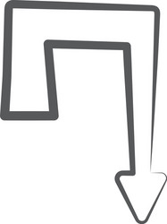 Bend down arrow Royalty Free Vector Image - VectorStock