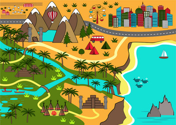 Game level map mobile ui stages with various Vector Image