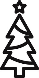 Christmas tree icon winterxmas symbol flat sign Vector Image