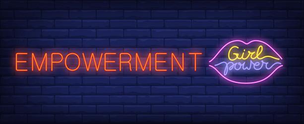 Respect for girl power neon sign Royalty Free Vector Image