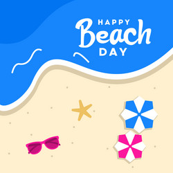 Happy beach day design for celebrate moment Vector Image