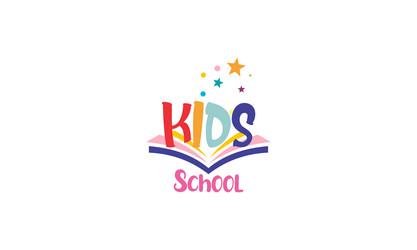 Kiddie school elementary colorful logo Royalty Free Vector