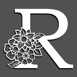 Letter silhouette with flowers Royalty Free Vector Image