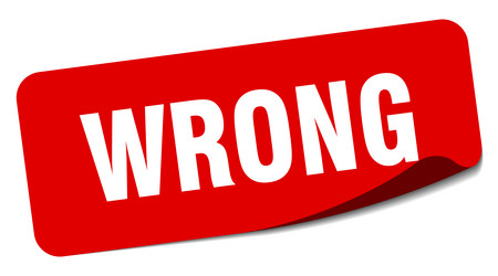 Wrong sticker wrong label Royalty Free Vector Image