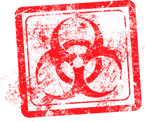 Red biohazard stamp grunge isolated Royalty Free Vector