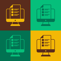 Pop art online quiz test survey or checklist Vector Image