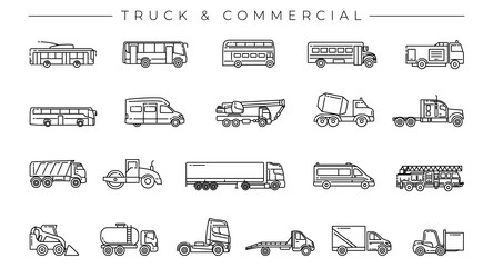 Semi truck black concept icon truck Royalty Free Vector