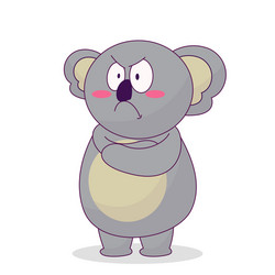 Cute koalas with an angry expression Royalty Free Vector