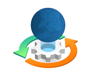 Circle repair process Royalty Free Vector Image