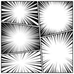 Comic book radial lines collection comics Vector Image
