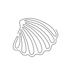 Shell line art sea continuous line Royalty Free Vector Image