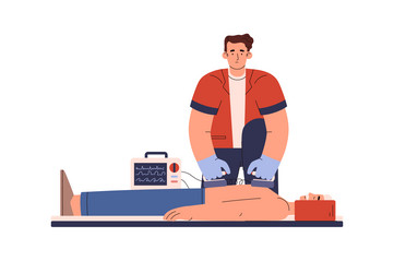 Medical people ambulance service reanimation Vector Image