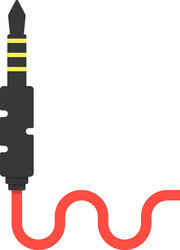 Black audio jack with shadow Royalty Free Vector Image