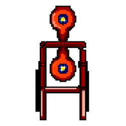 Aim shooting target game pixel art Royalty Free Vector Image