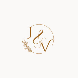 Letter jv wedding monogram logo design Royalty Free Vector