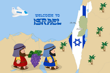 Map of israel in cartoon style Royalty Free Vector Image
