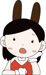 Cute pose bunny girl upper body Royalty Free Vector Image