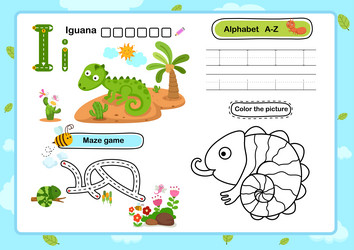 Alphabet Letter I and Iguana Vector Images (over 130)