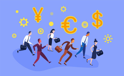 Happy business team employee team winners award Vector Image