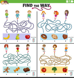 Help the character to find a way out of maze Vector Image