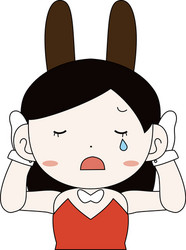 Pop cute pose bunny girl upper body Royalty Free Vector