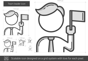 Team leader line icon Royalty Free Vector Image