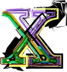 Art sketched fonts uppercase symbols letter x Vector Image
