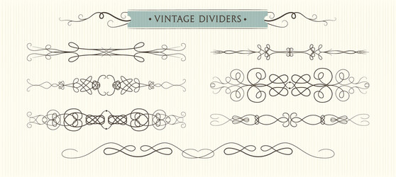 Hand drawn vintage page dividers with decorative Vector Image