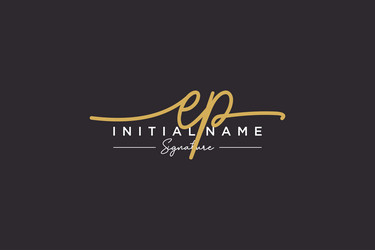 Initial ep signature logo template hand drawn Vector Image