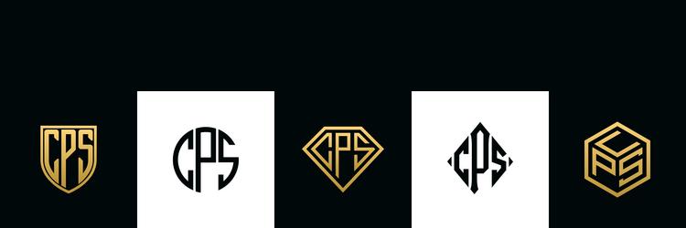 Initial letters gsm logo designs bundle Royalty Free Vector