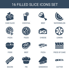 Slice icons Royalty Free Vector Image - VectorStock