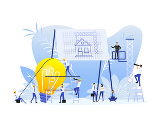 Idea to build people design business Royalty Free Vector
