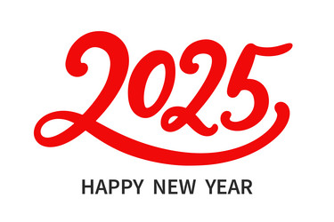 New year 2025 hand lettering banner numbers Vector Image