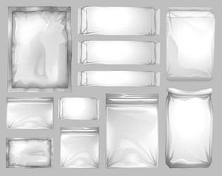 Plastic packaging transparent packs food Vector Image