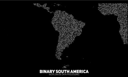 Abstract binary world map continents Royalty Free Vector