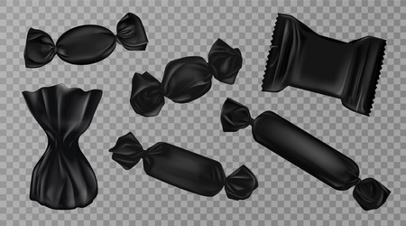 Transparent candy wrapper isolated blank package Vector Image