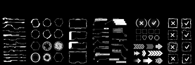 Hud dividers cyber technology bars techno Vector Image