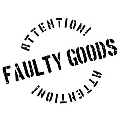 Faulty goods rubber stamp Royalty Free Vector Image