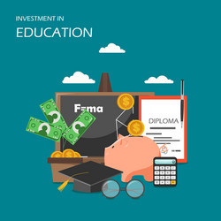 Invest in education concept Royalty Free Vector Image
