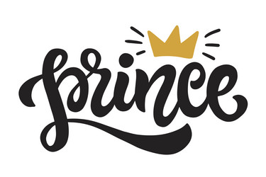 King inscription logo hand written lettering crown