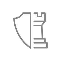 Set chess shield icon isolated on black and white Vector Image