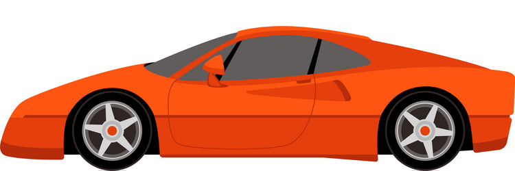 Red sport car profile side Royalty Free Vector Image